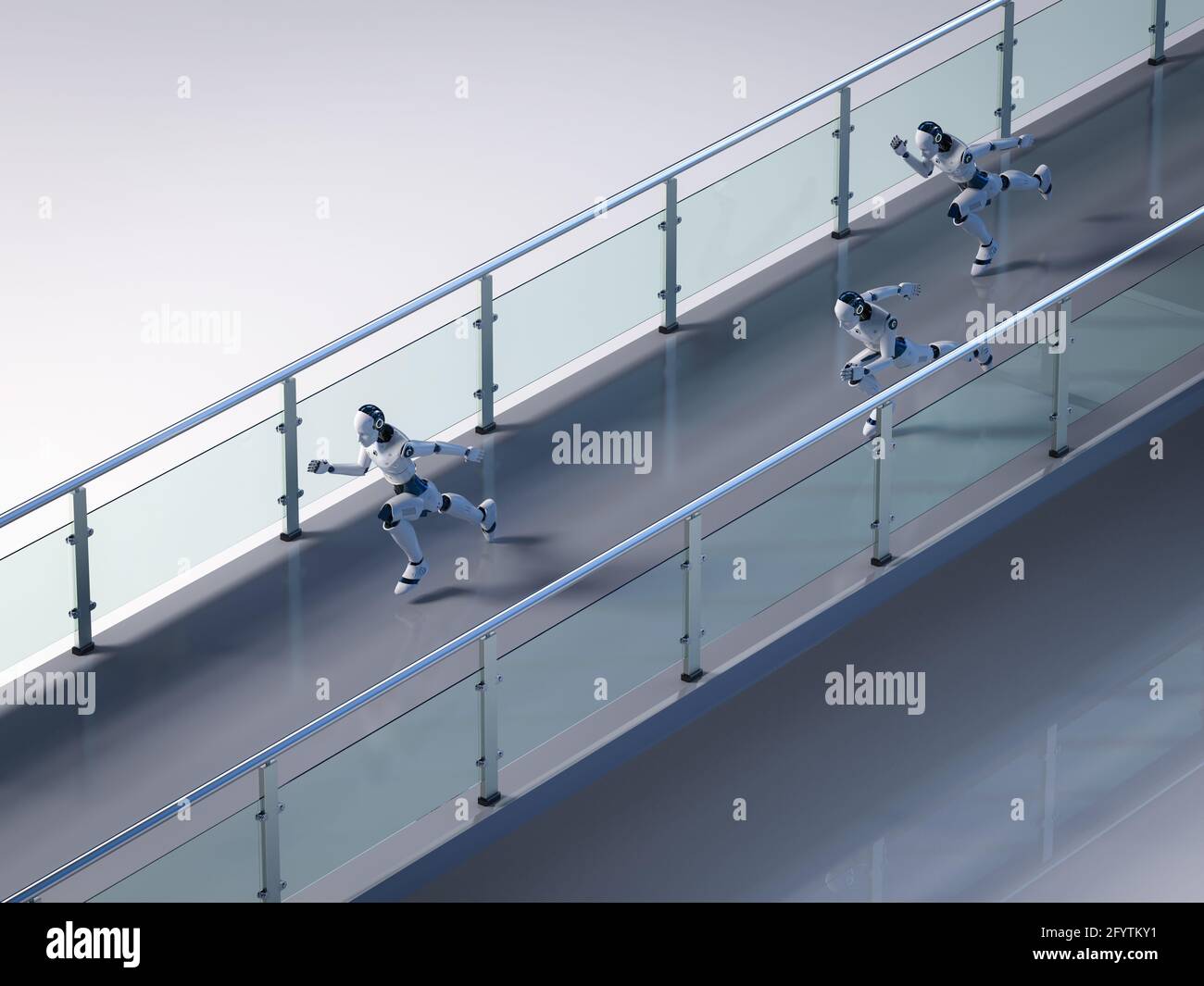 3d rendering artificial intelligence robot or cyborg in competition ...