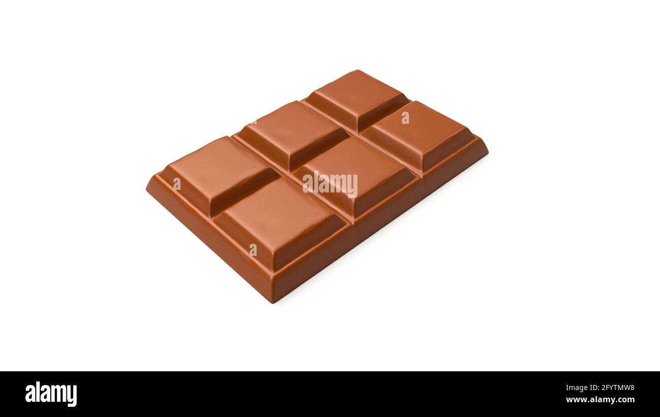 A 3D illustration of a chocolate bar on a white background Stock Photo ...