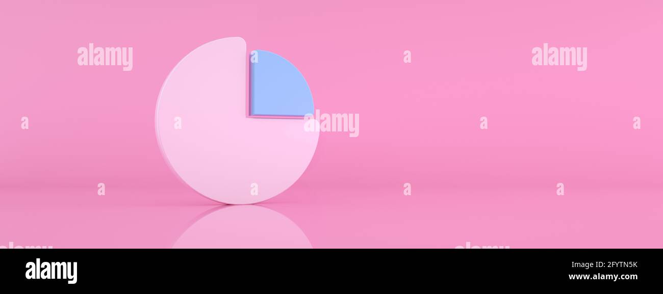 round statistics graph over pink background, 3d render, panoramic mock ...