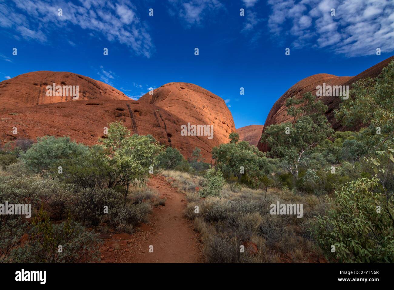 A low angle shot of hills and cliffs in an outback in Australia with ...