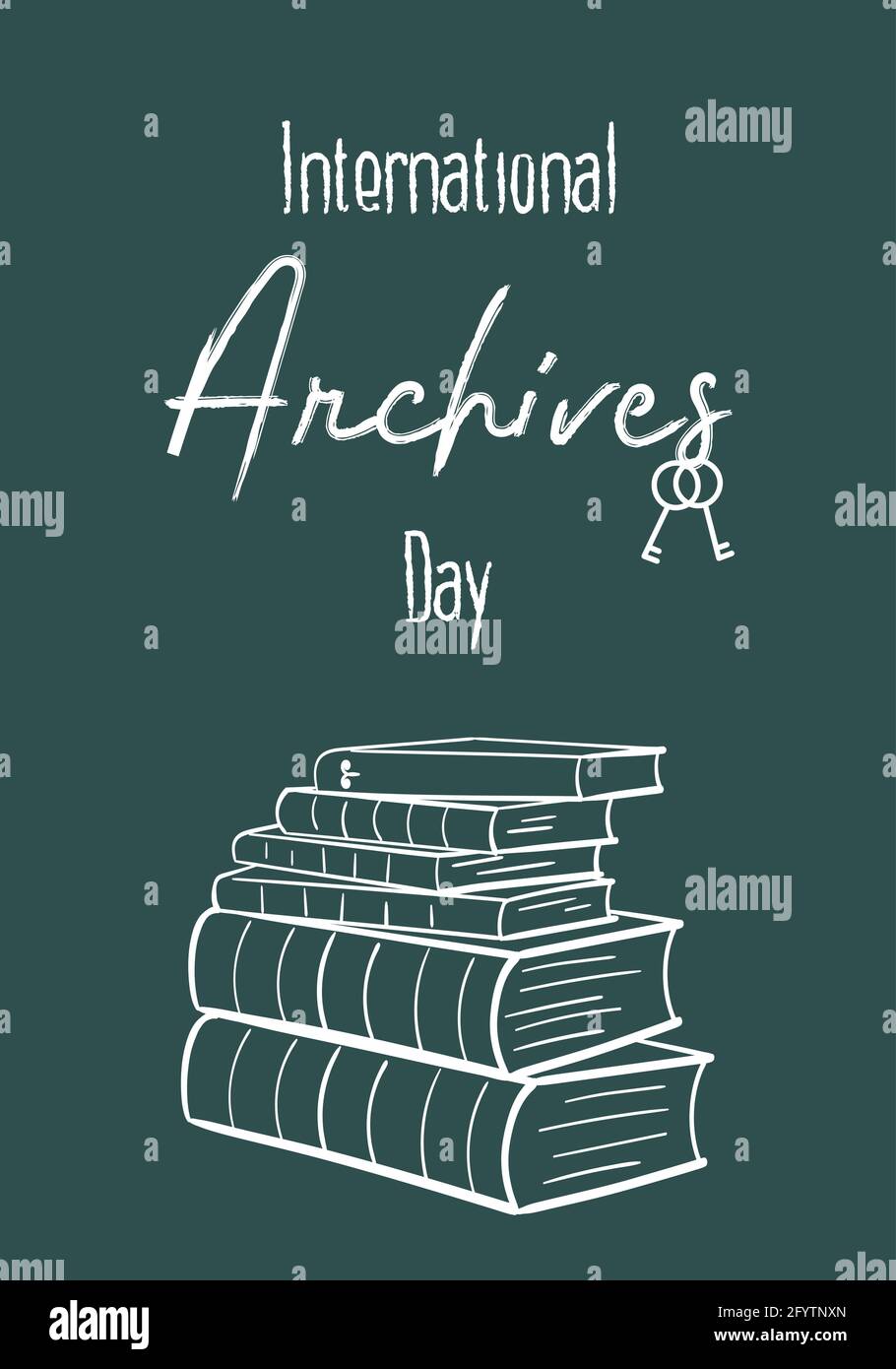 International Archives Day. Holiday concept. Template for background, banner, card, poster with ...