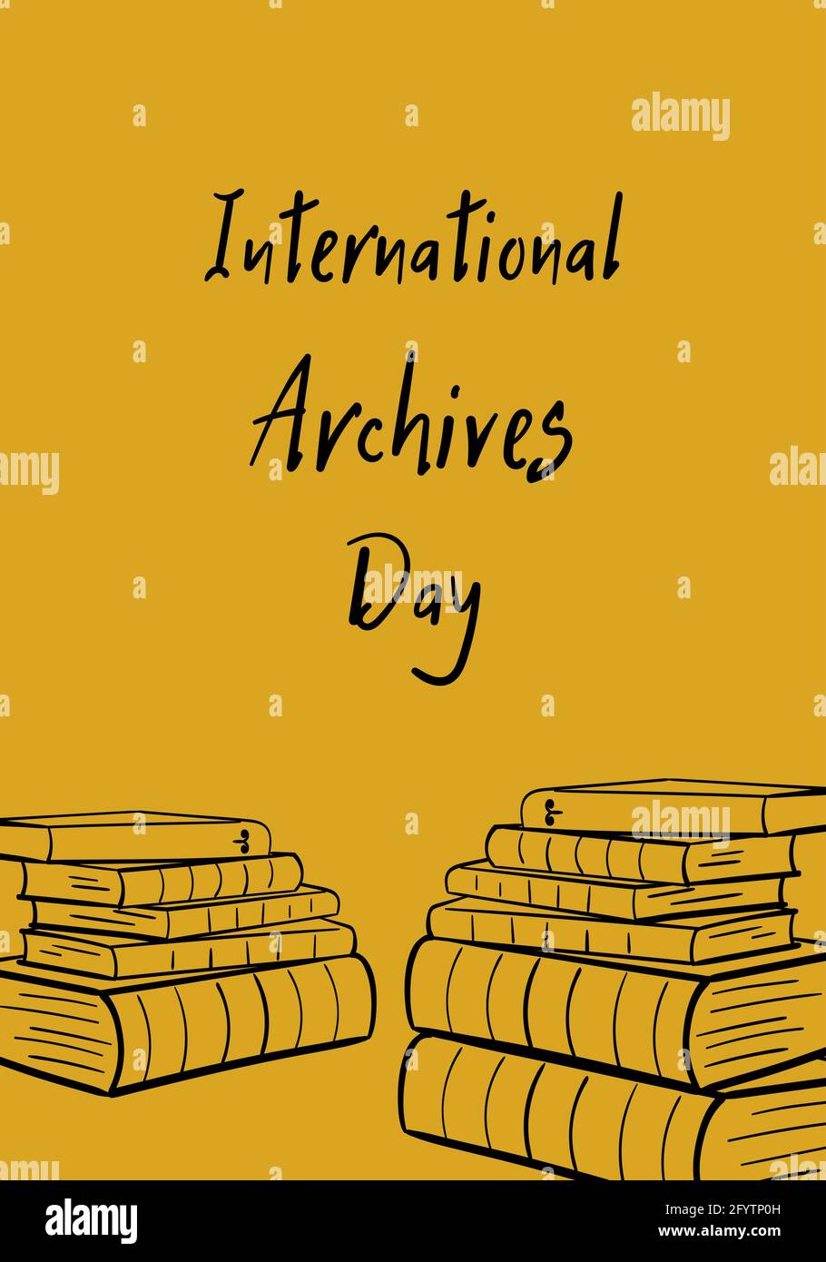 International Archives Day. Holiday concept. Template for background, banner, card, poster with ...