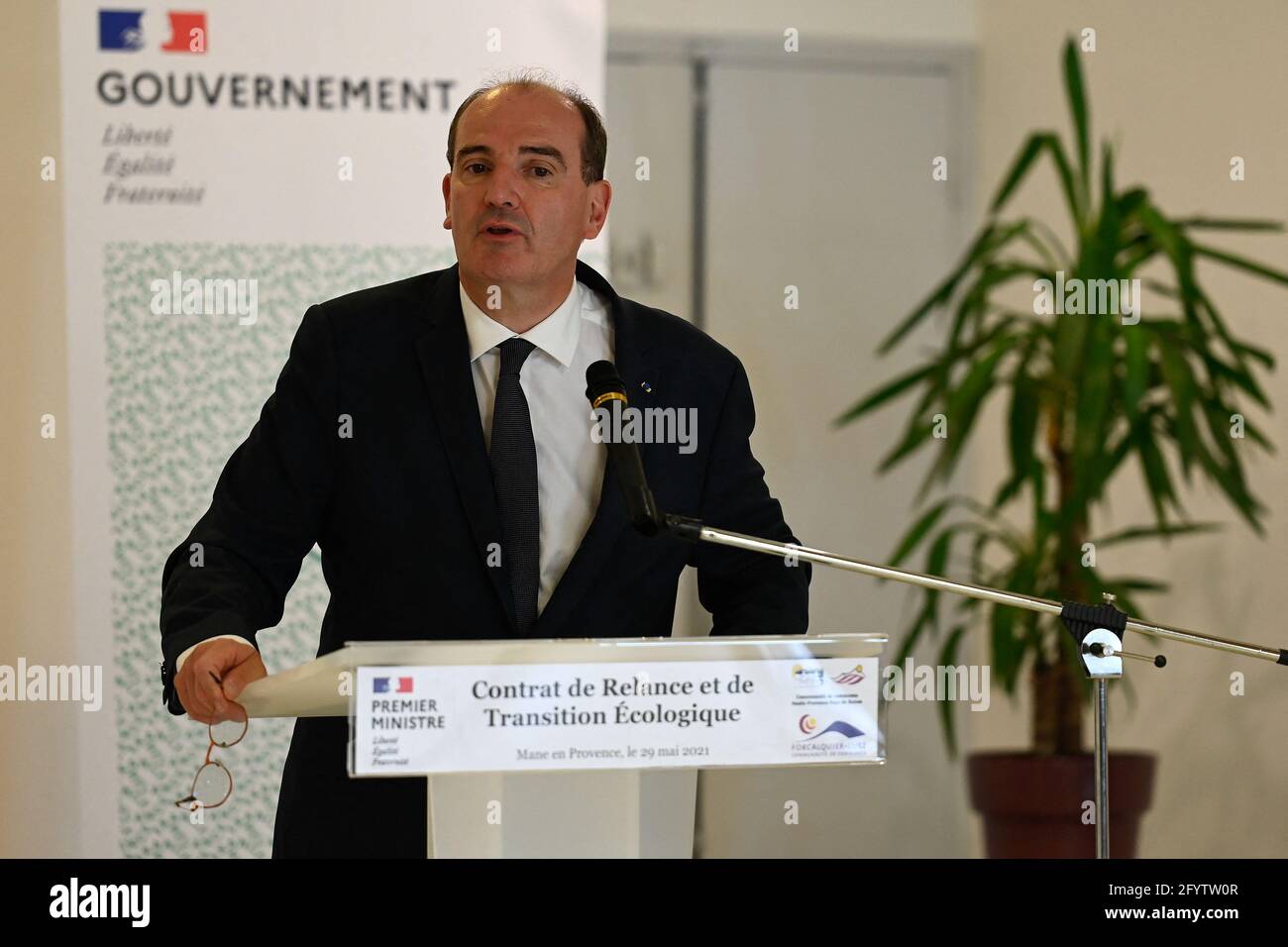 French PM Jean Castex during a visit in Sisteron for the signature of ...