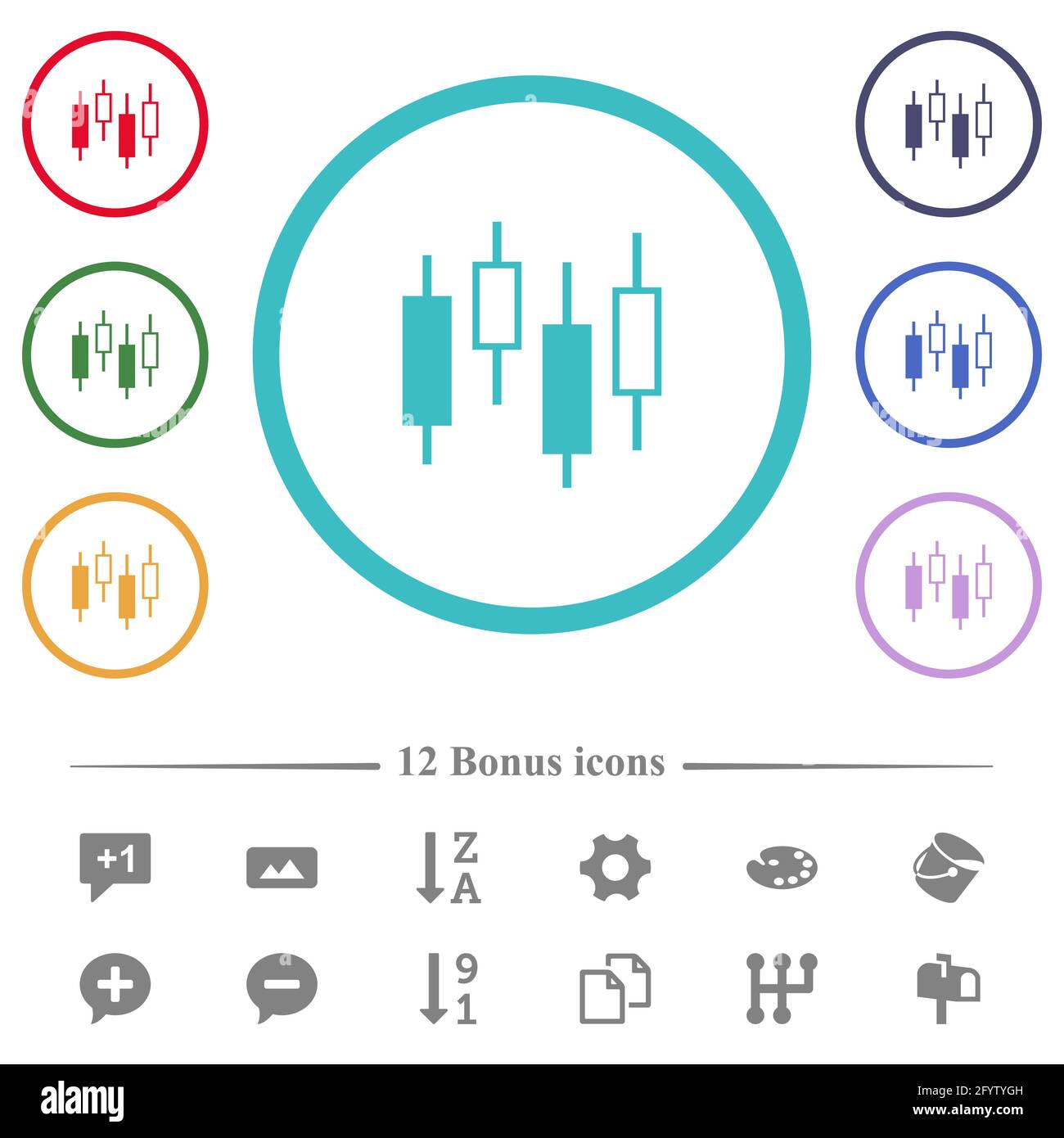 Candlestick chart flat color icons in circle shape outlines. 12 bonus ... Candlestick chart flat color icons in circle shape outlines. 12 bonus ...