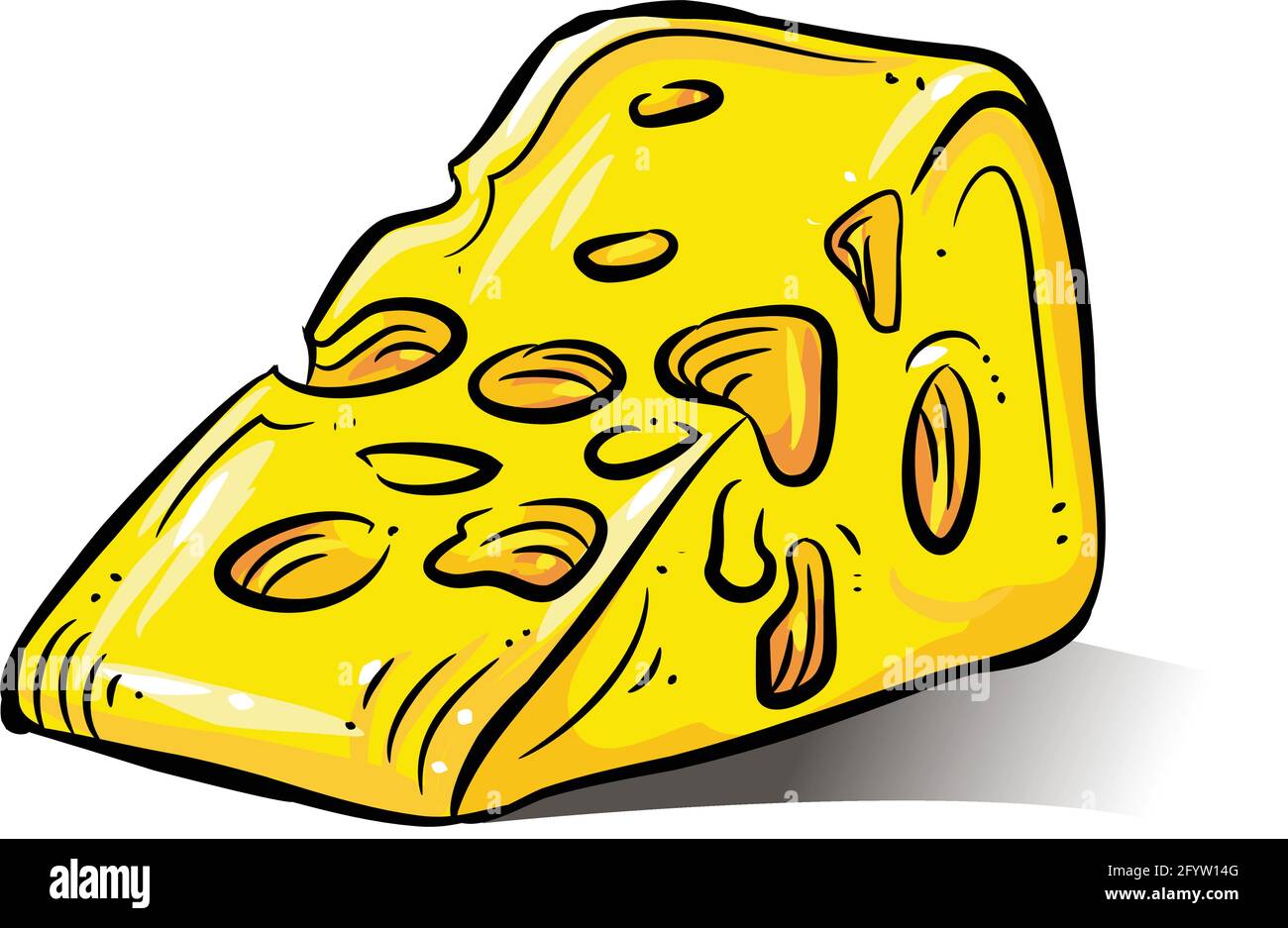 Piece milk maasdam cheese Stock Vector Images - Alamy