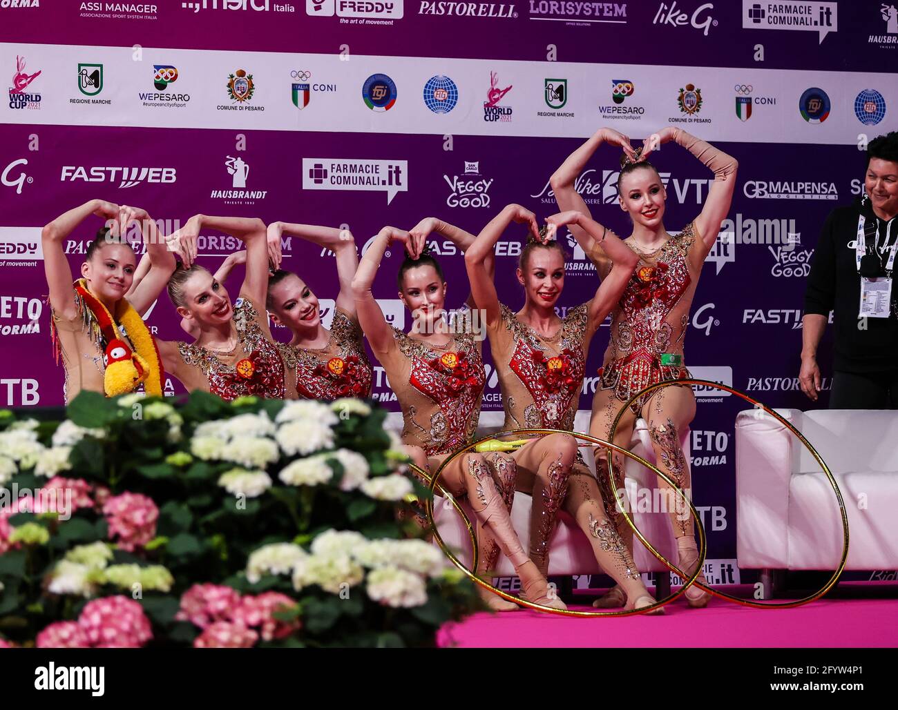 Russian group team during the Rhythmic Gymnastics FIG World Cup 2021 ...