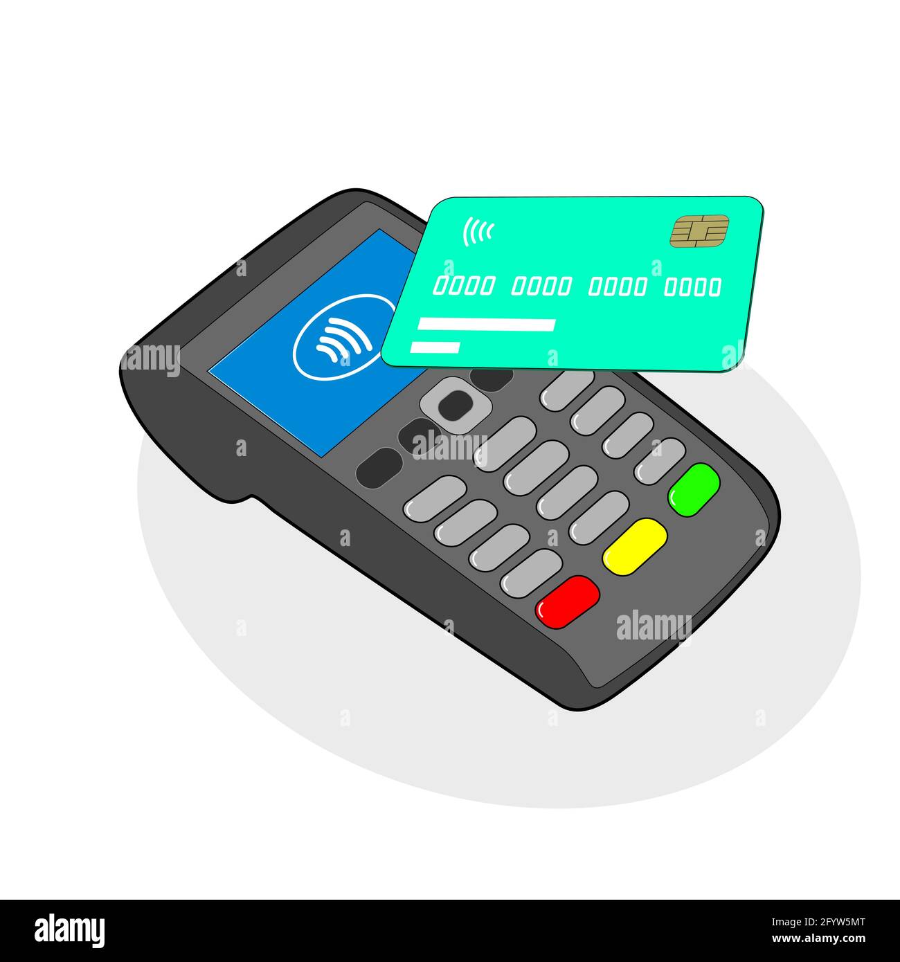 Contactless payment. Credit card. POS terminals NFC technology, Vector Stock Vector Image & Art ...
