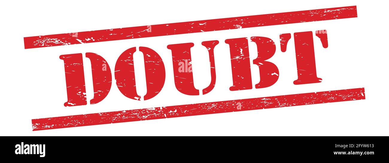 Doubt text on red hi-res stock photography and images - Alamy