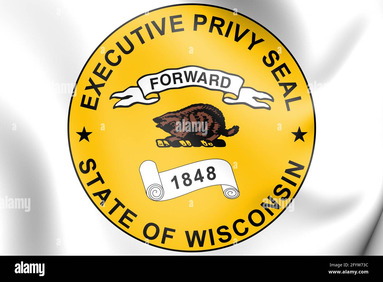 3D Executive Privy Seal of Wisconsin, USA. 3D Illustration Stock Photo ...
