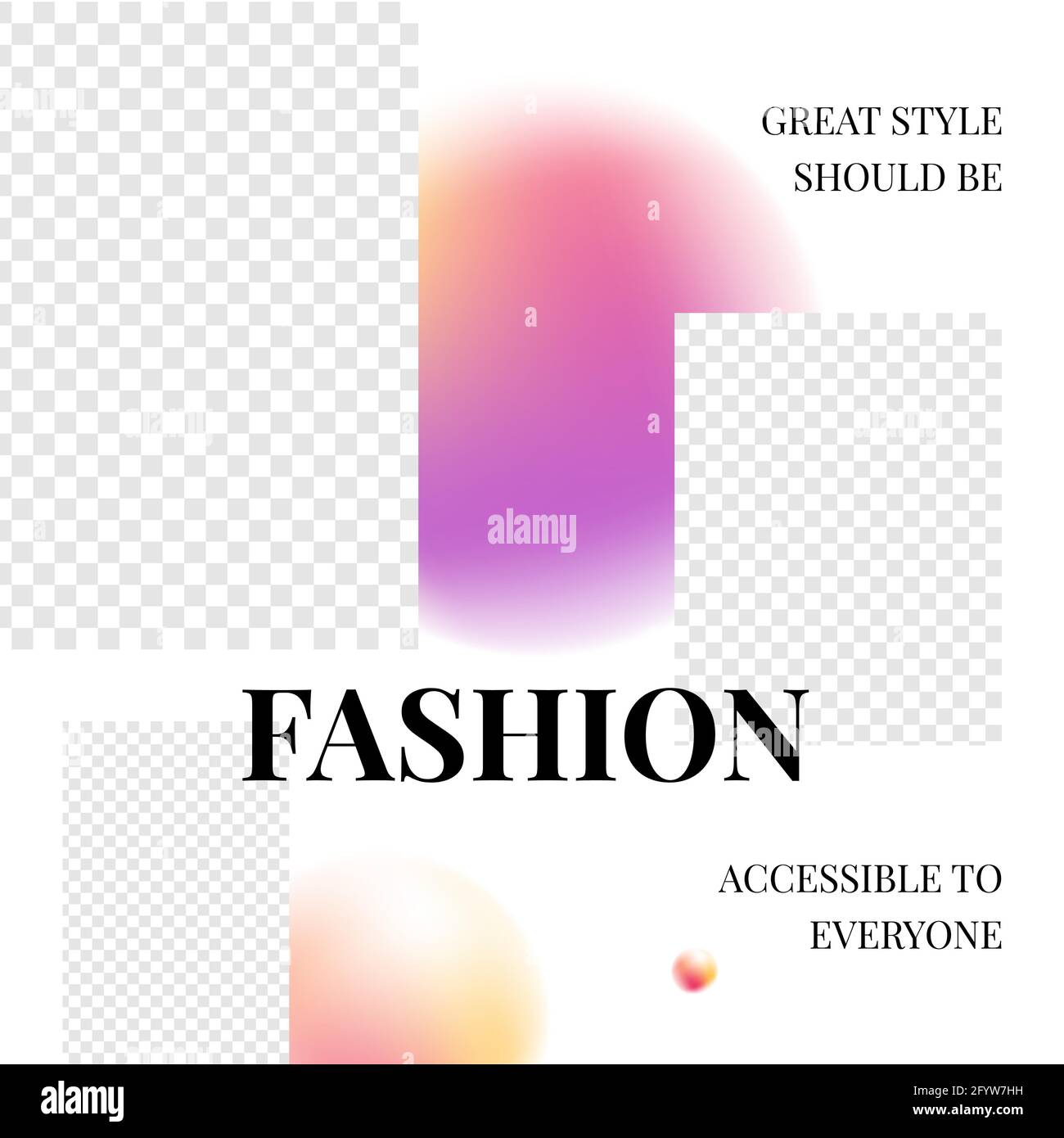 Fashion Post Template with Transparent Background. Vector illustration ...