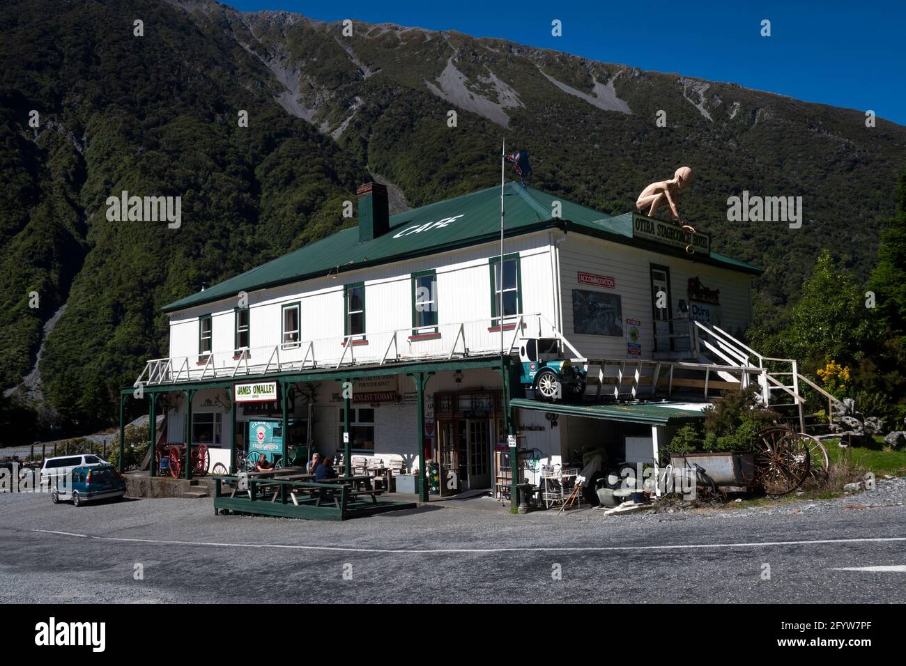 Otira Hotel, now a cafe and museum, Otira, near Arthurs Pass ...