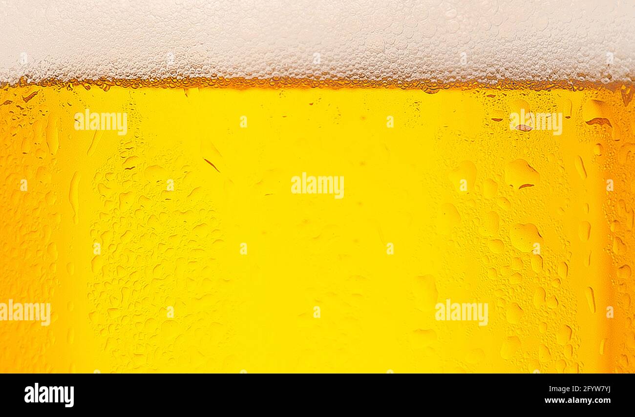 Beer bubbles close up, beverage and clients order in pub. Drink texture ...