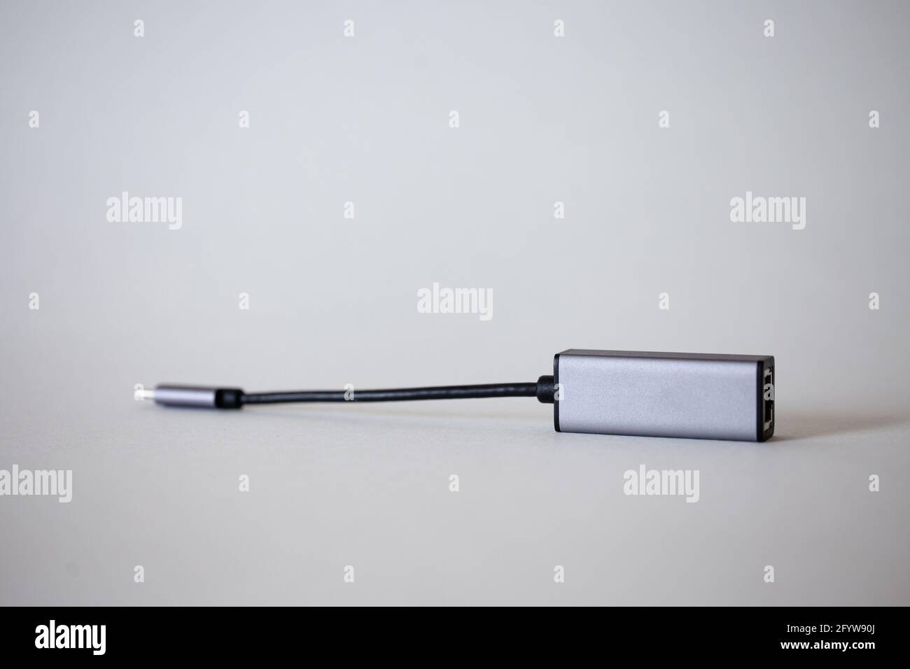Ethernet laptop adapter - type C on a white background Stock Photo - Alamy