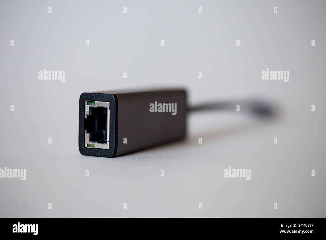 Ethernet connection to a close-up of the Internet connection Stock ...