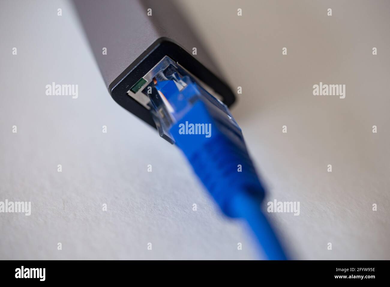 Ethernet connection to a close-up of the Internet connection Stock ...