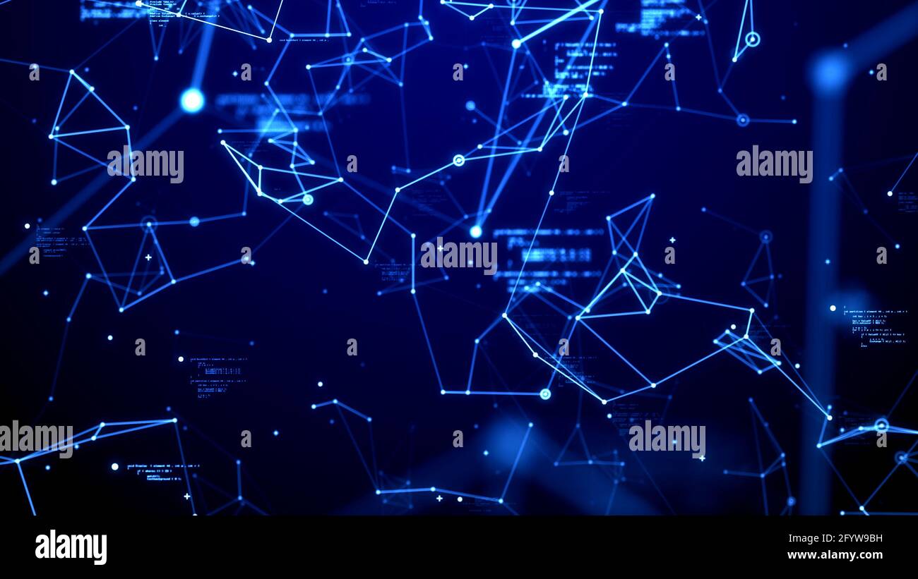 Digital data and connection line network, Futuristic technology theme background Stock Photo - Alamy