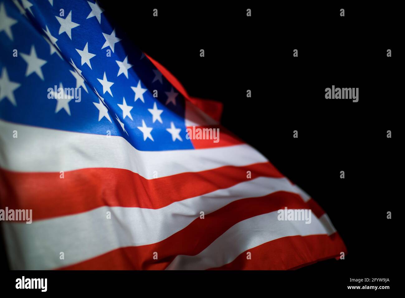 American flag on black background Stock Photo - Alamy