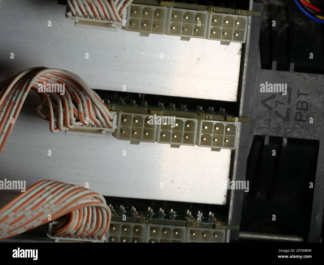 A closeup shot of a cable connection to the patch panel Stock Photo - Alamy