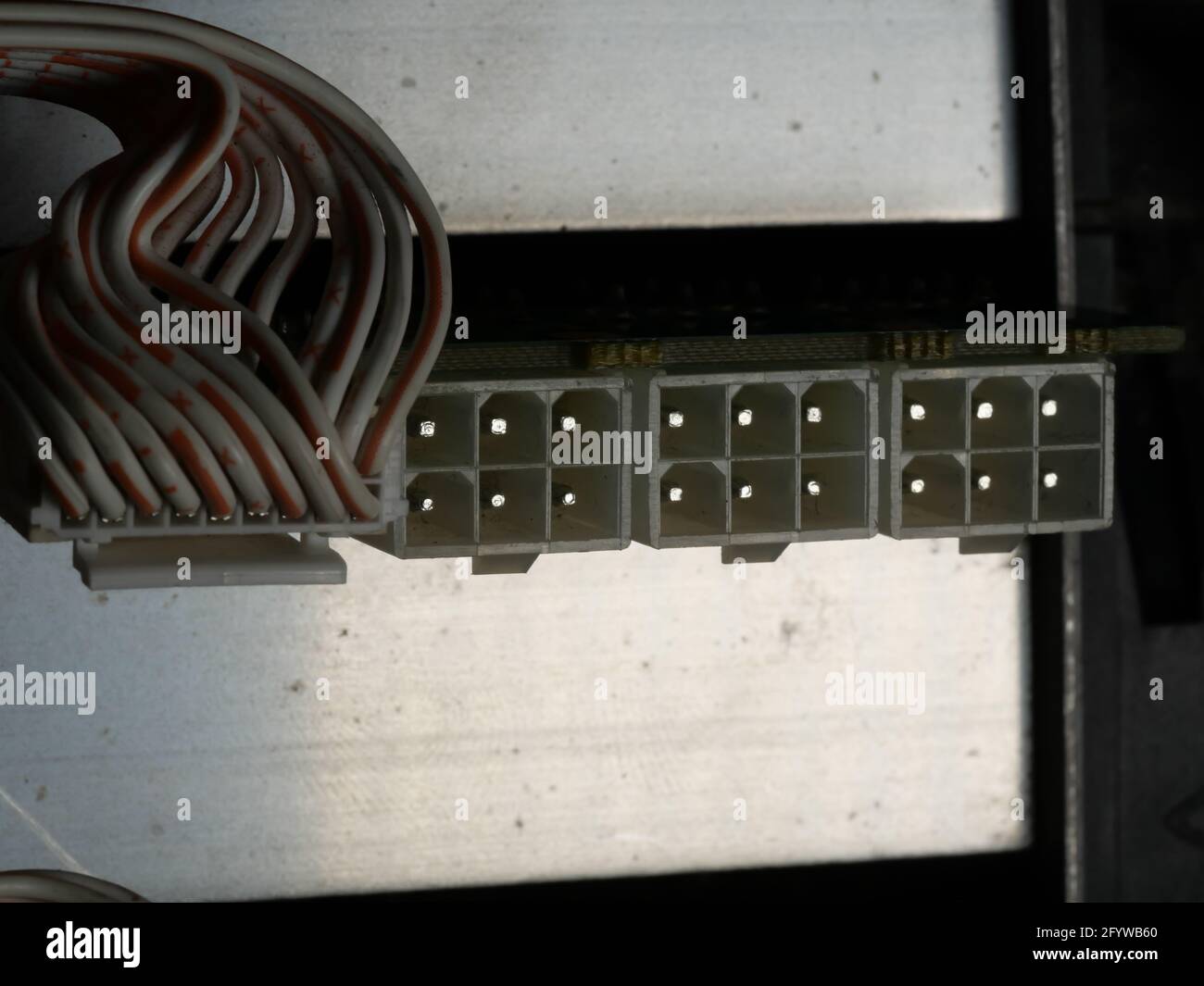 A closeup shot of a cable connection to the patch panel Stock Photo - Alamy