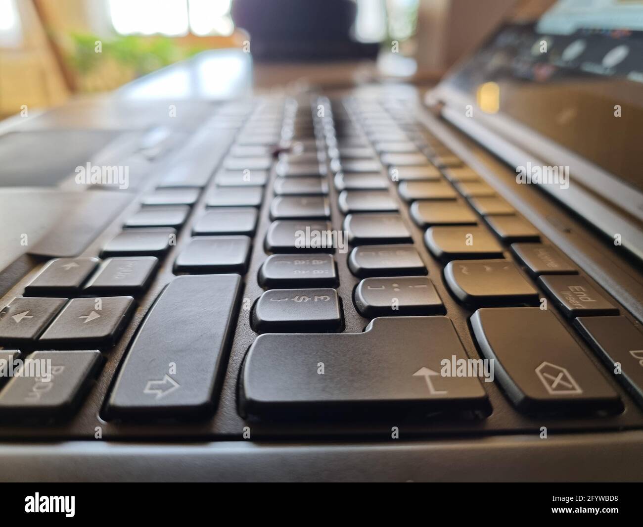A closeup shot of a black laptop keyboard keys Stock Photo - Alamy