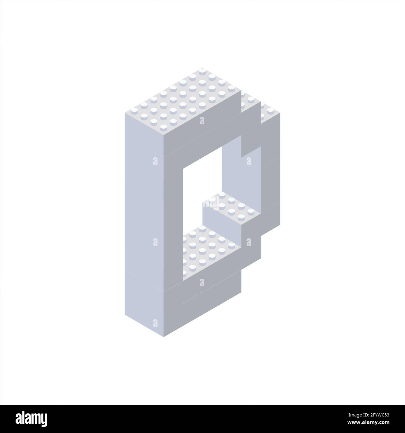 Isometric font made from color plastic blocks. The children s designer ...