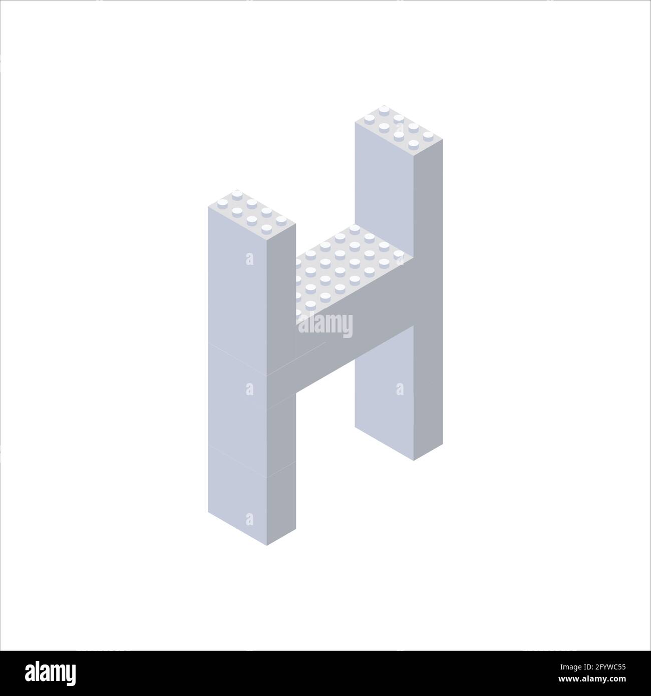 Isometric font made from color plastic blocks. The children s designer ...