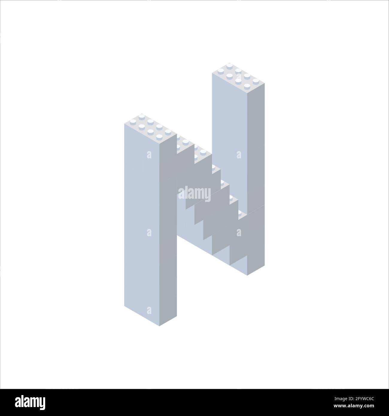 Isometric font made from color plastic blocks. The children s designer ...