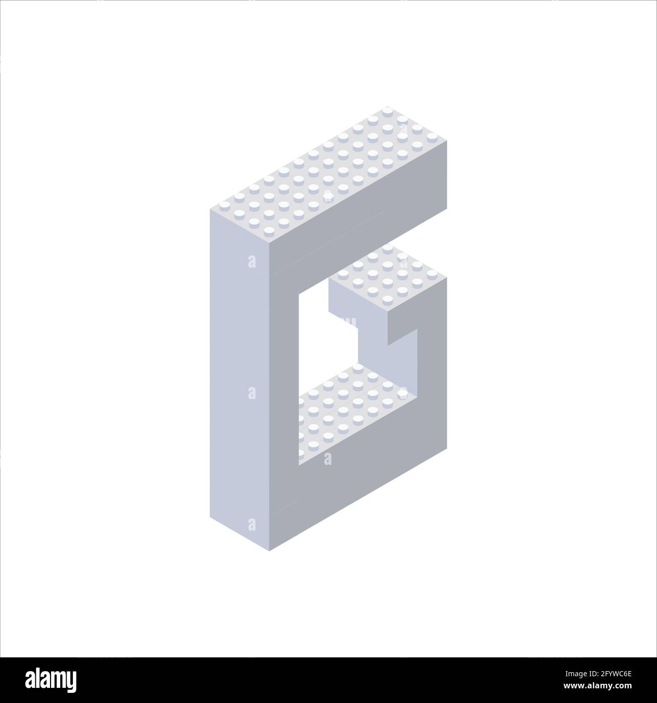 Isometric font made from color plastic blocks. The children s designer ...