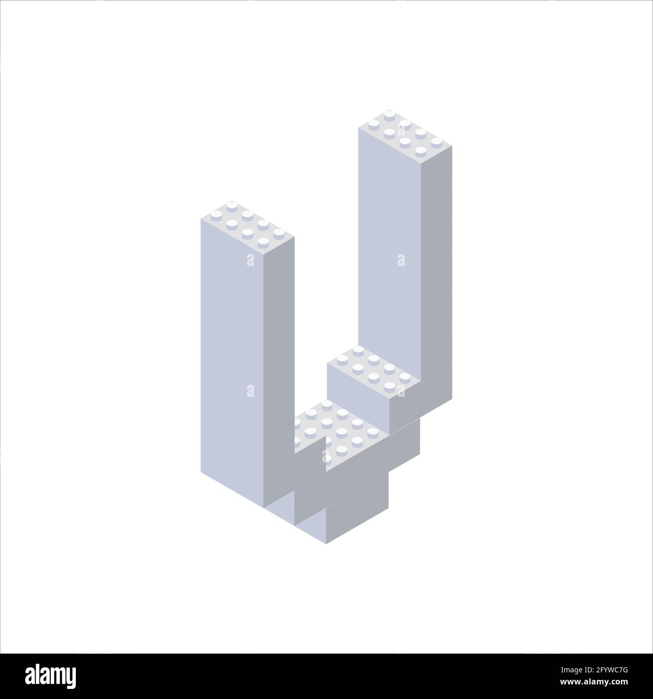 Isometric font made from color plastic blocks. The children s designer ...