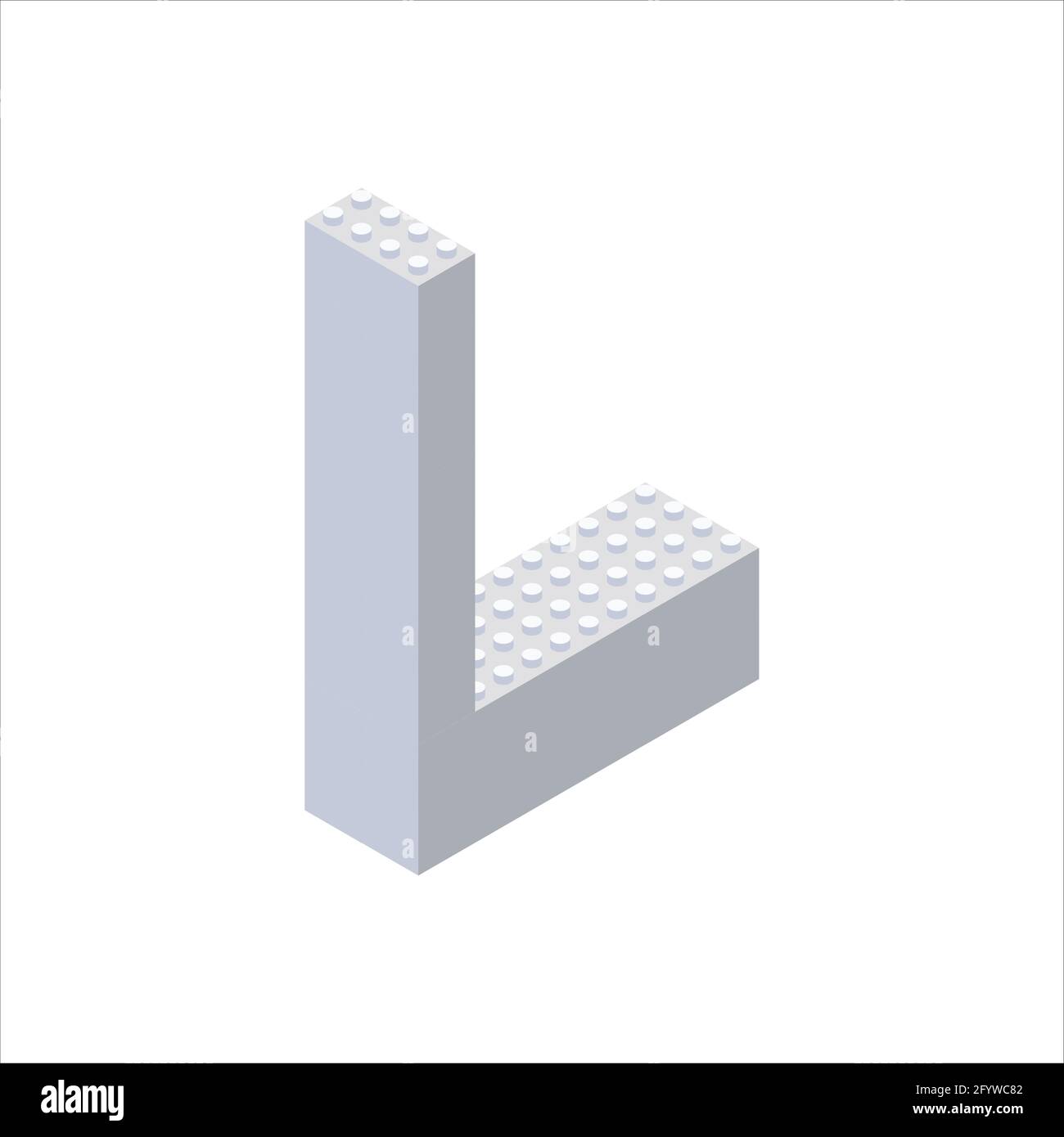 Isometric font made from color plastic blocks. The children s designer ...