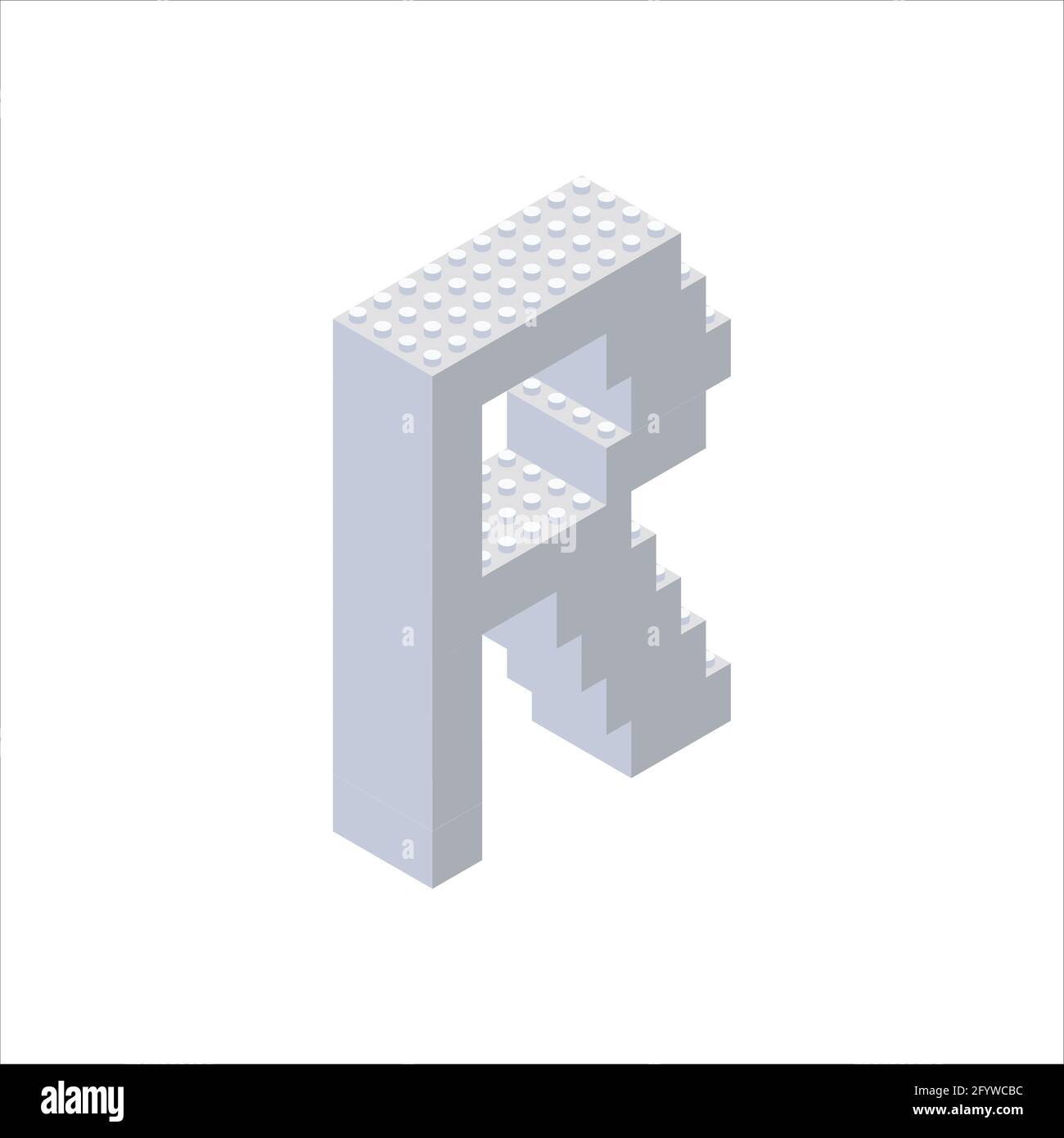 Isometric font made from color plastic blocks. The children s designer ...