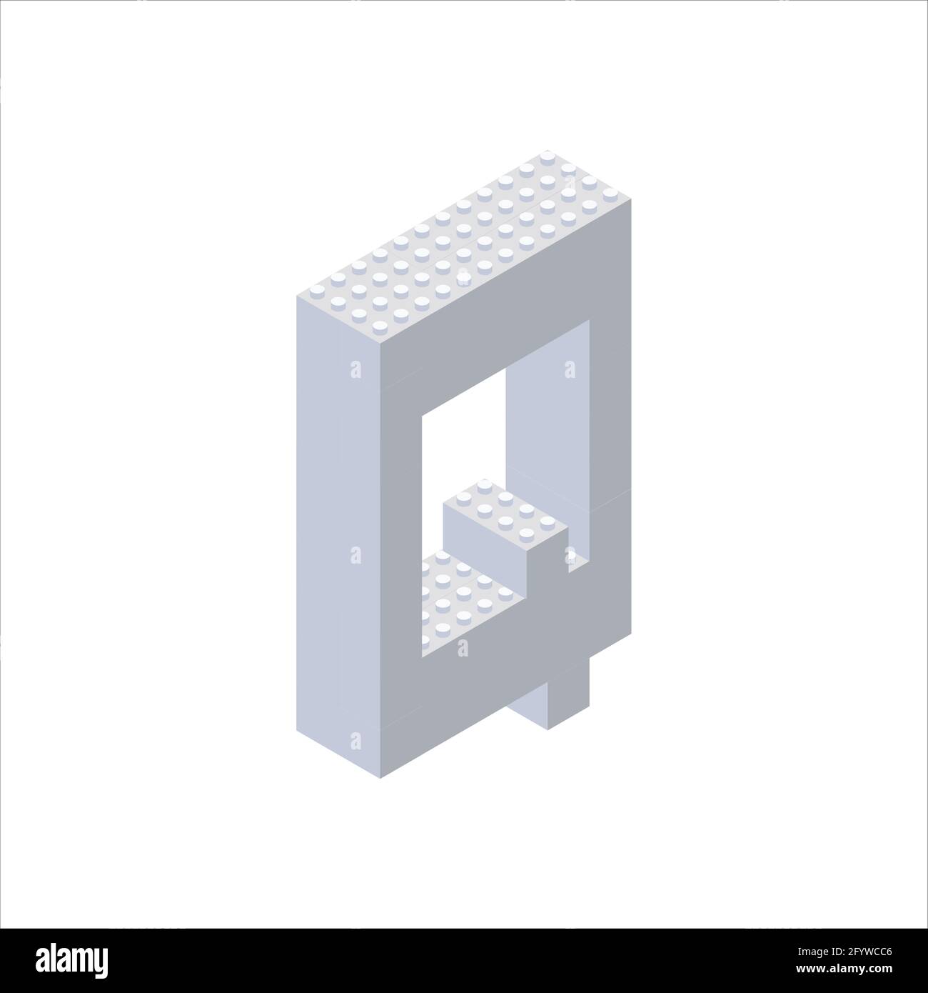 Isometric font made from color plastic blocks. The children s designer ...