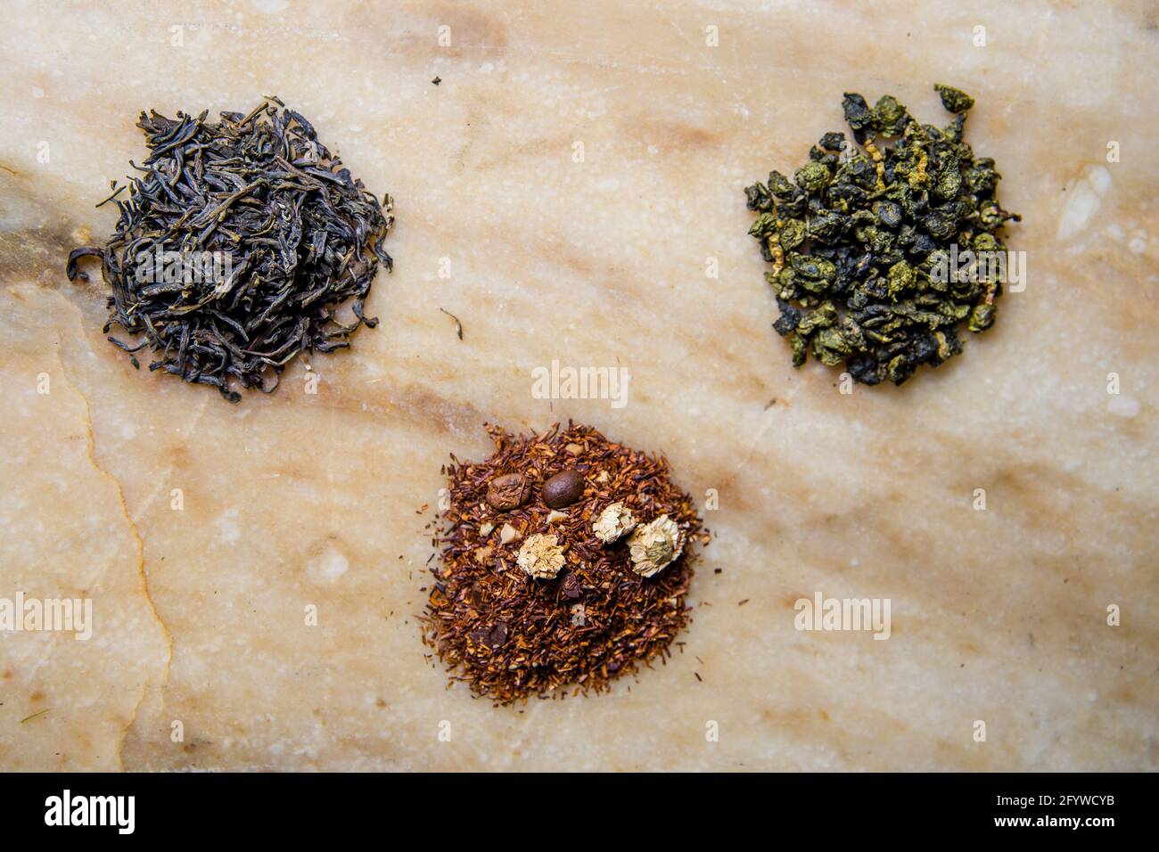 assorted Chinese tea. three types of tea in the background Stock Photo ...