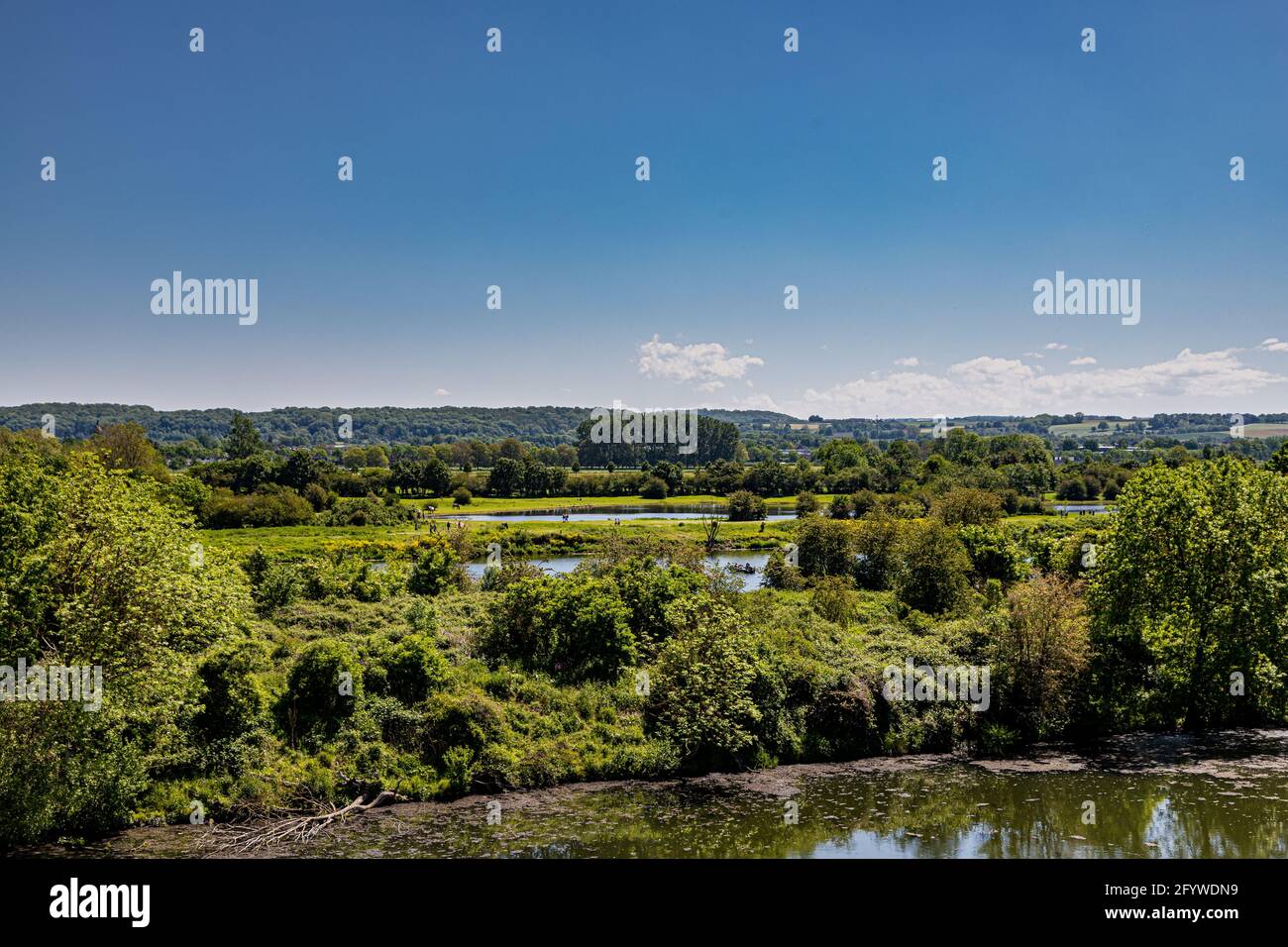 View over the river Meuse and the National park the Eijsder Beemden ...