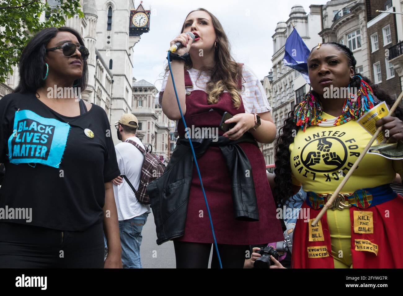London, UK. 29th May, 2021. Activists from civil liberties groups take ...