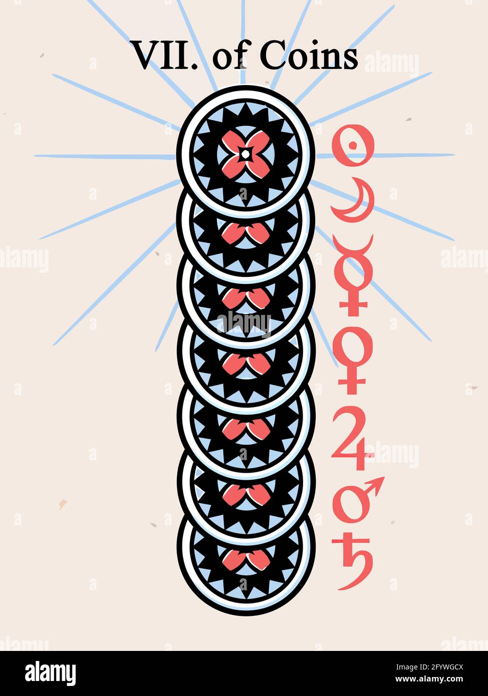 tarot fortune telling card illustration Stock Photo - Alamy