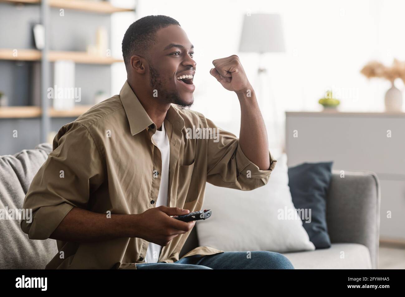 Black Man Watching Tv
