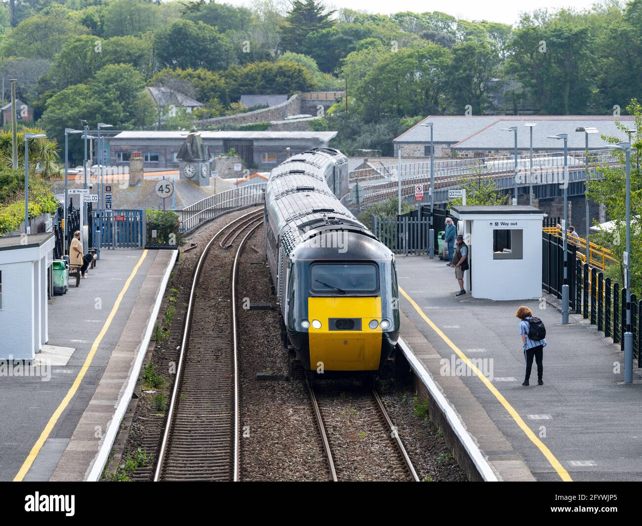 GWR Train in Hayle Station Stock Photo - Alamy