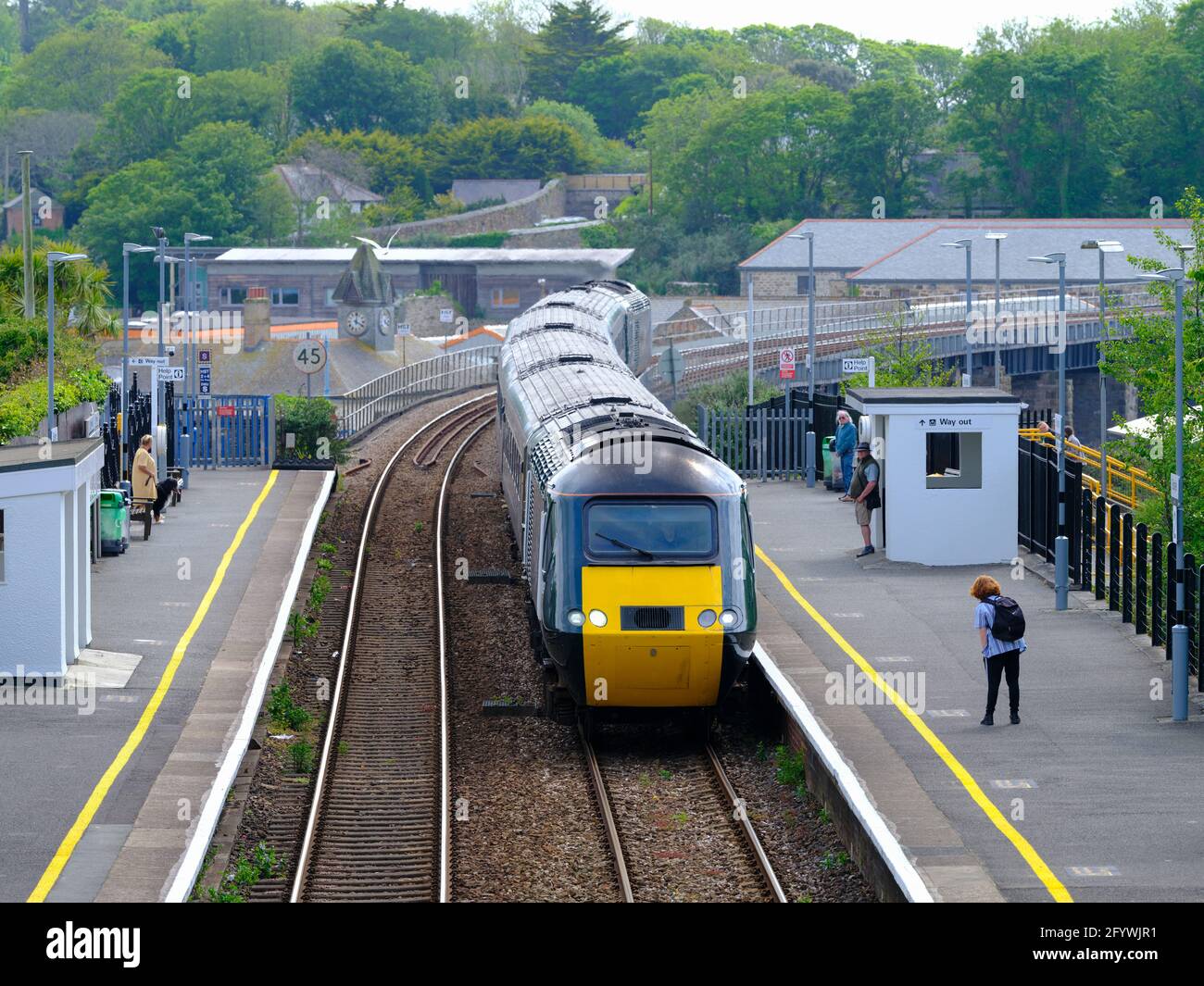 GWR Train in Hayle Station Stock Photo - Alamy