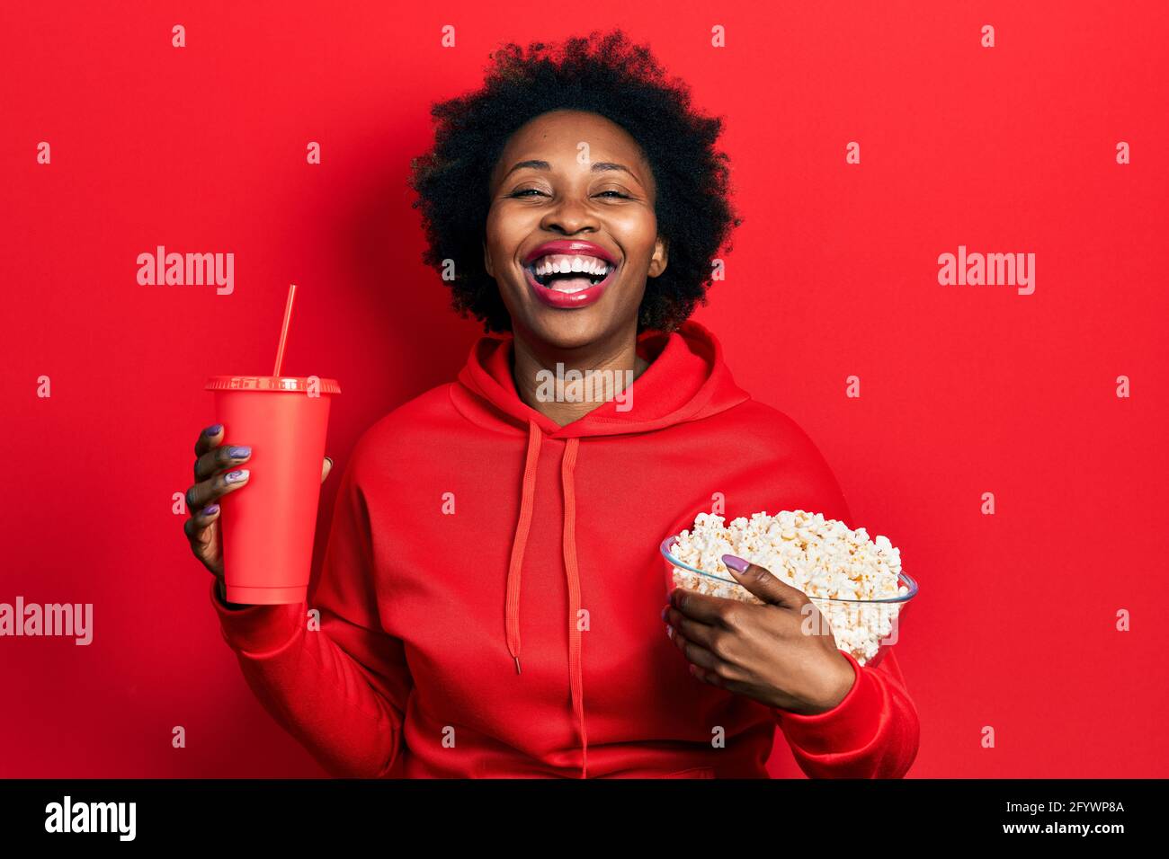 Eating Popcorn Laughing