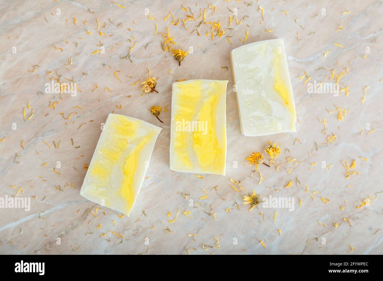 Soap. Many various white homemade bar soaps, spa bath products for ...