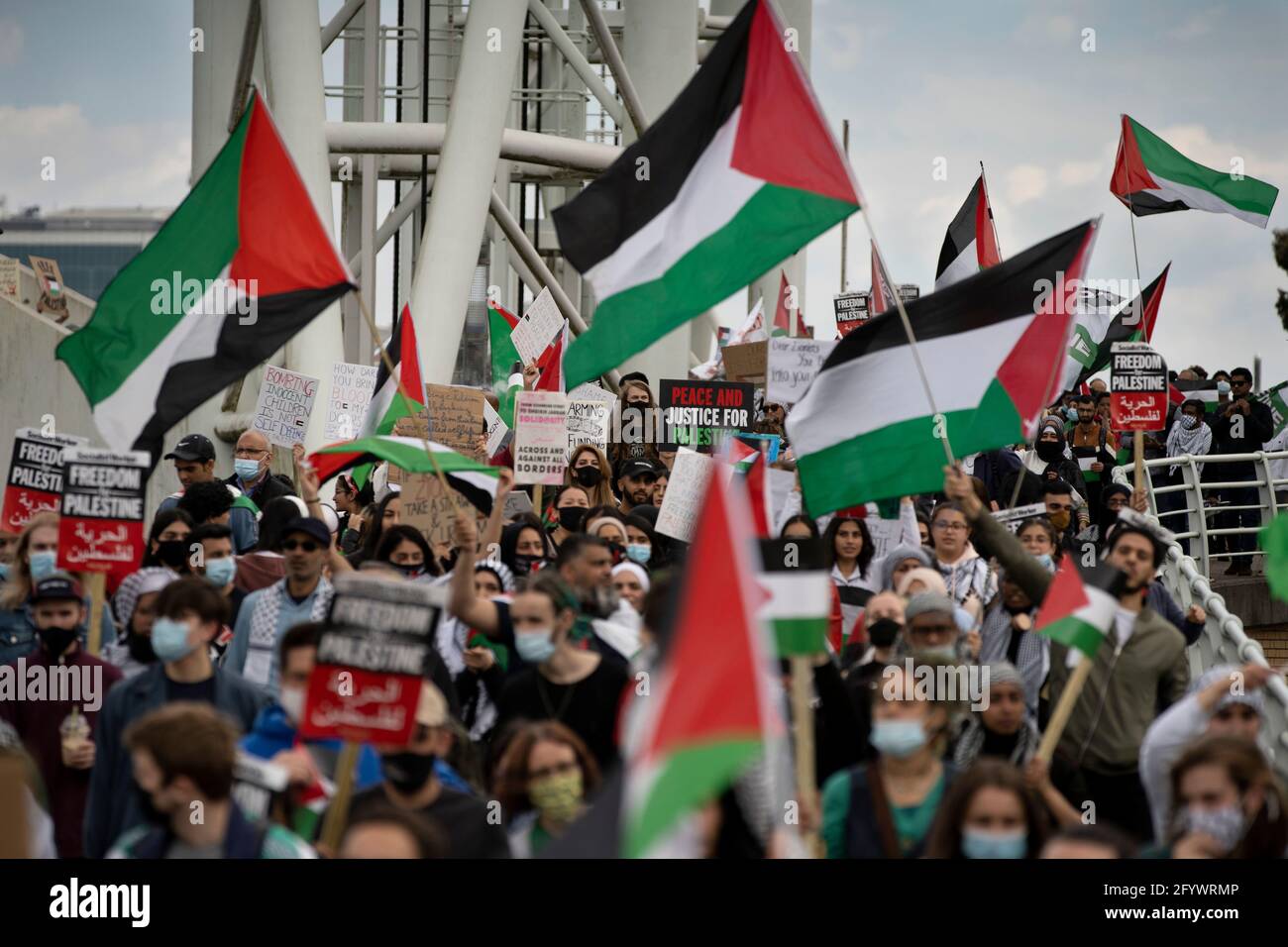 Palestine solidarity rally and march. Media City, Manchester, UK. 29 ...