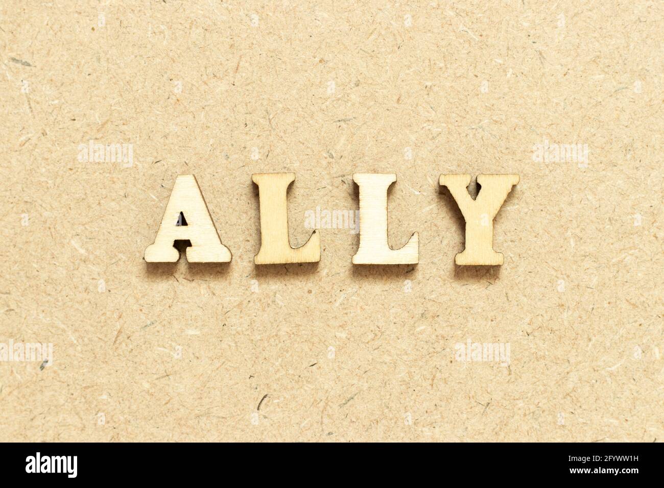 Alphabet letter in word ally on wood background Stock Photo - Alamy