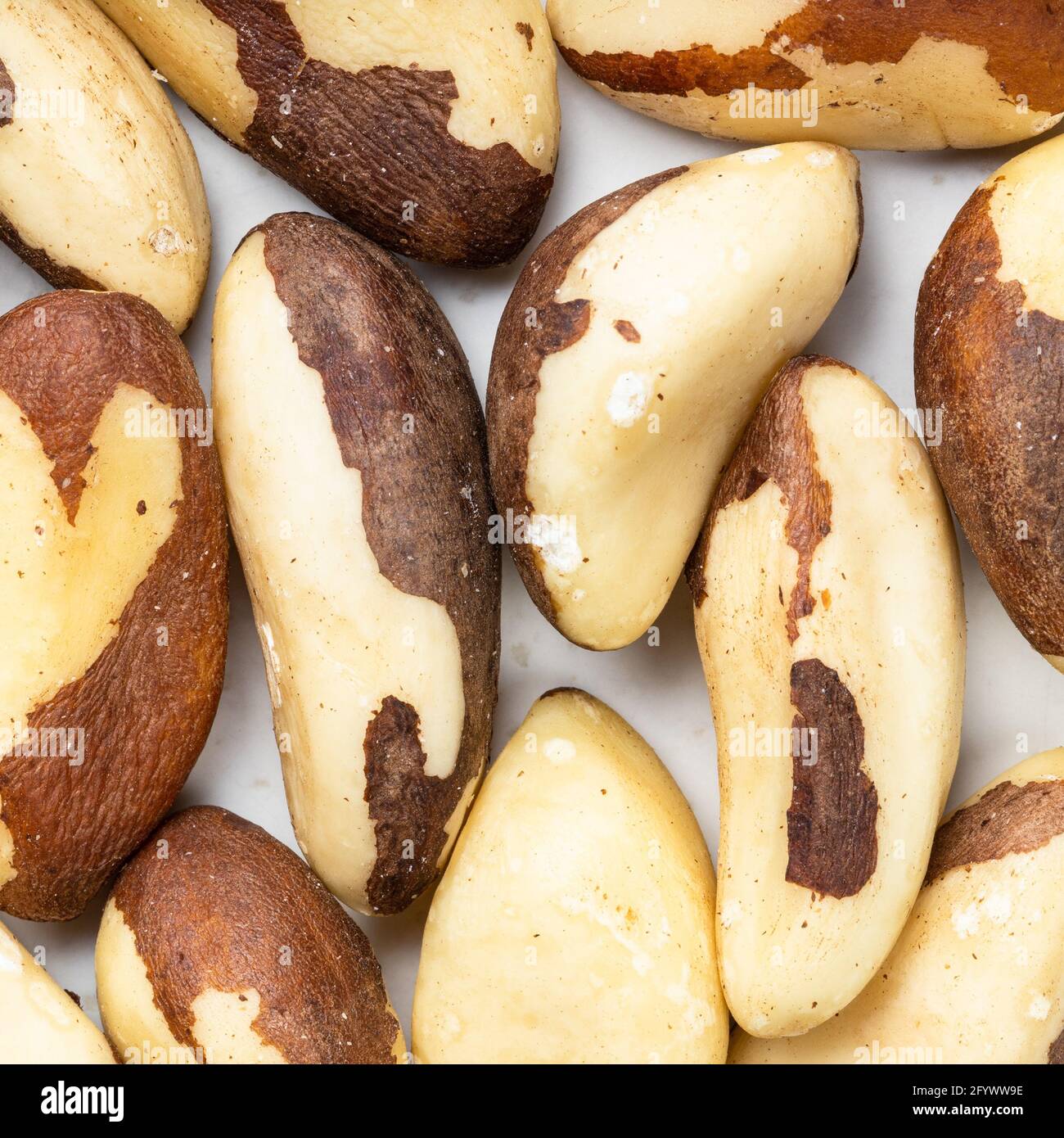 square food background - raw brazil nuts close up Stock Photo - Alamy