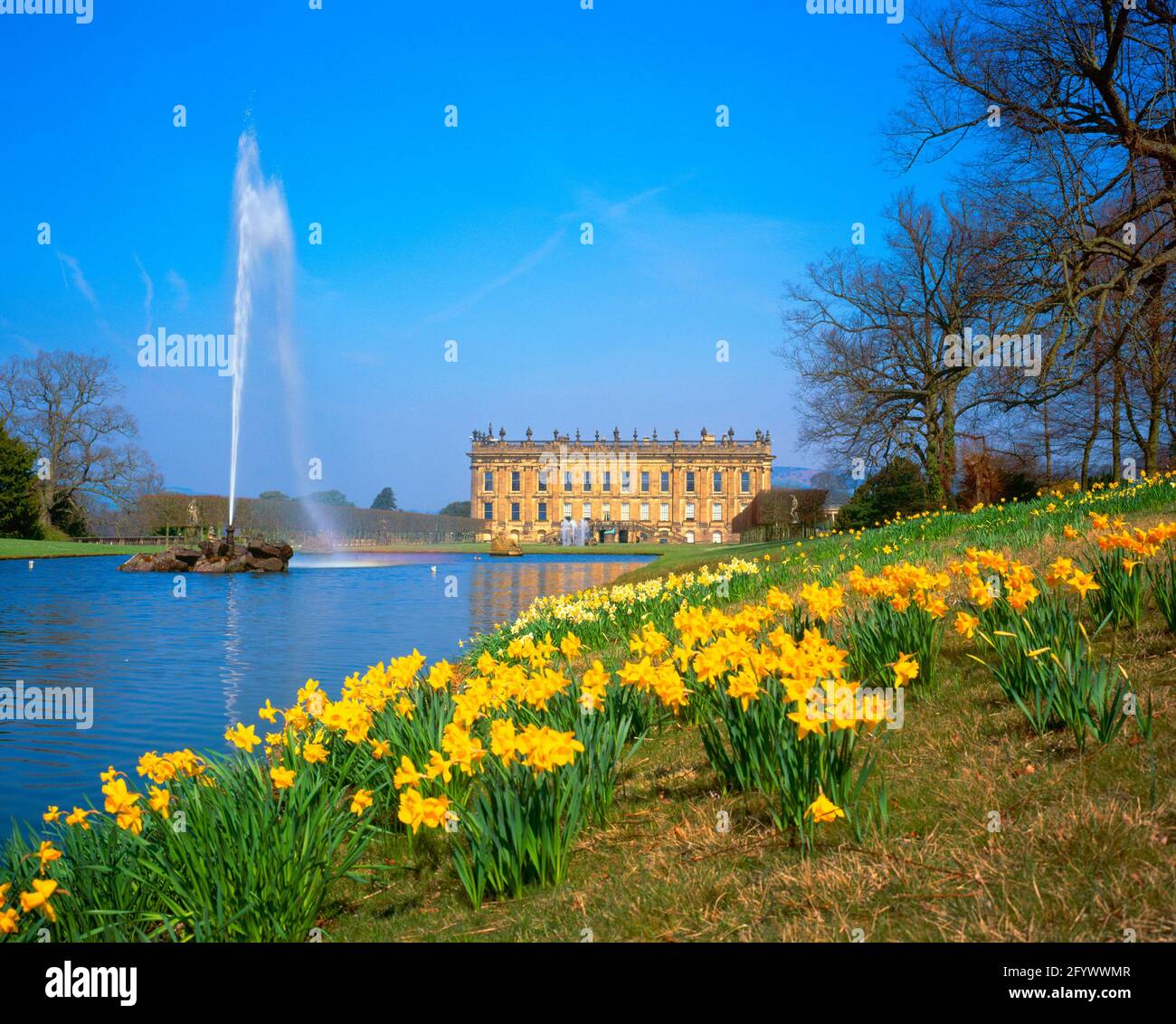 UK, England, Derbyshire, Peak District National Park, Chatsworth House ...