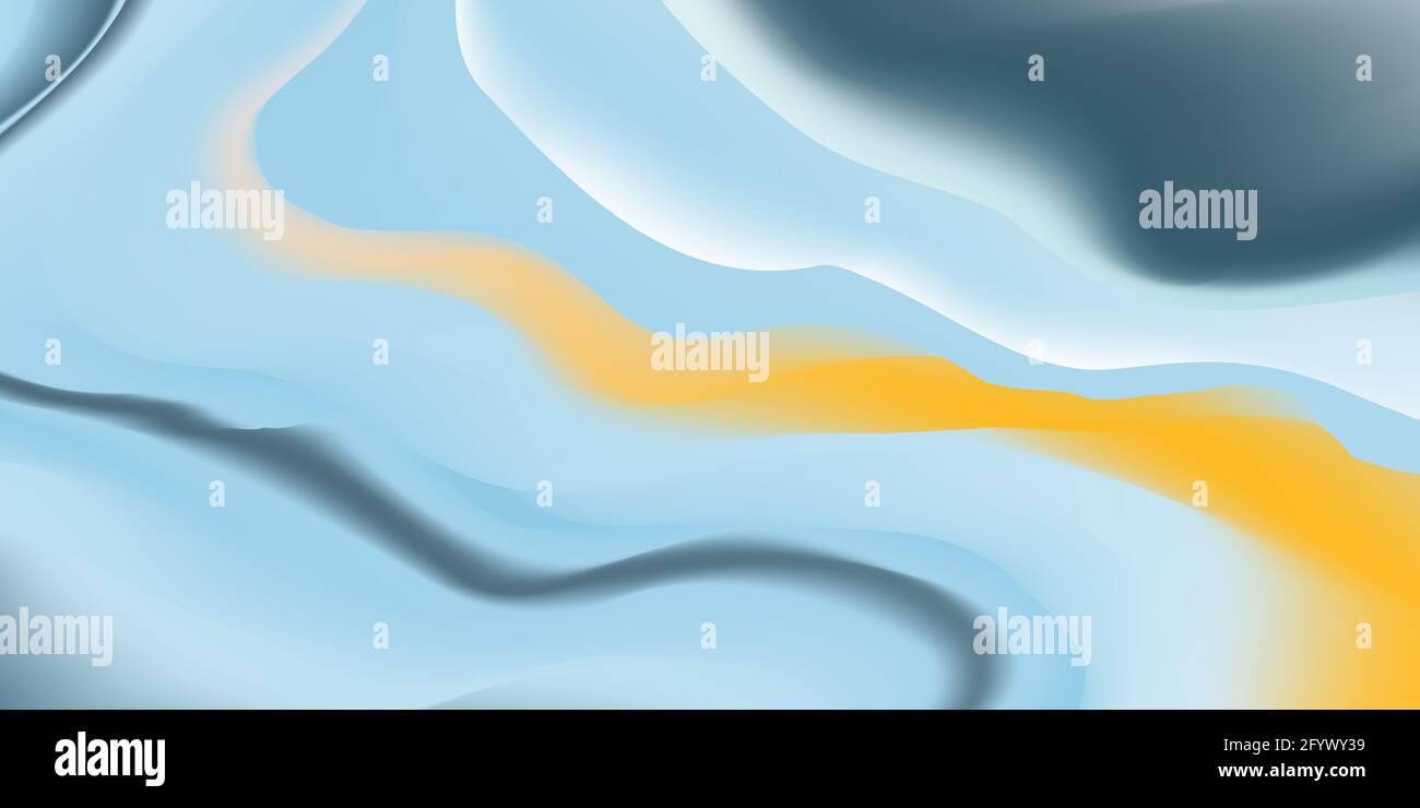 Web header design with blue and yellow liquid color flow for banner ...