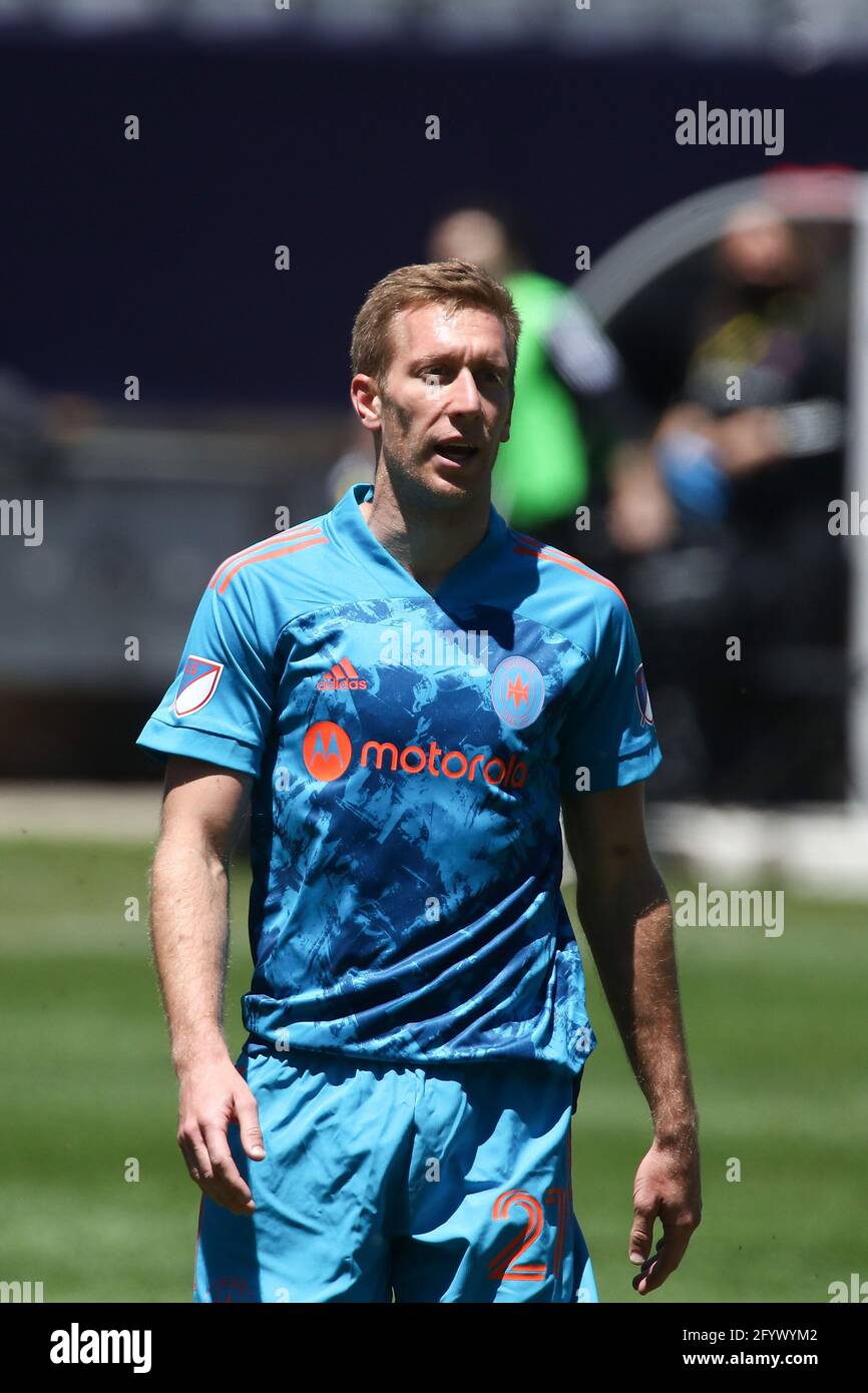 Chicago Fire FC forward Robert Beric (27) looks on during a MLS match ...