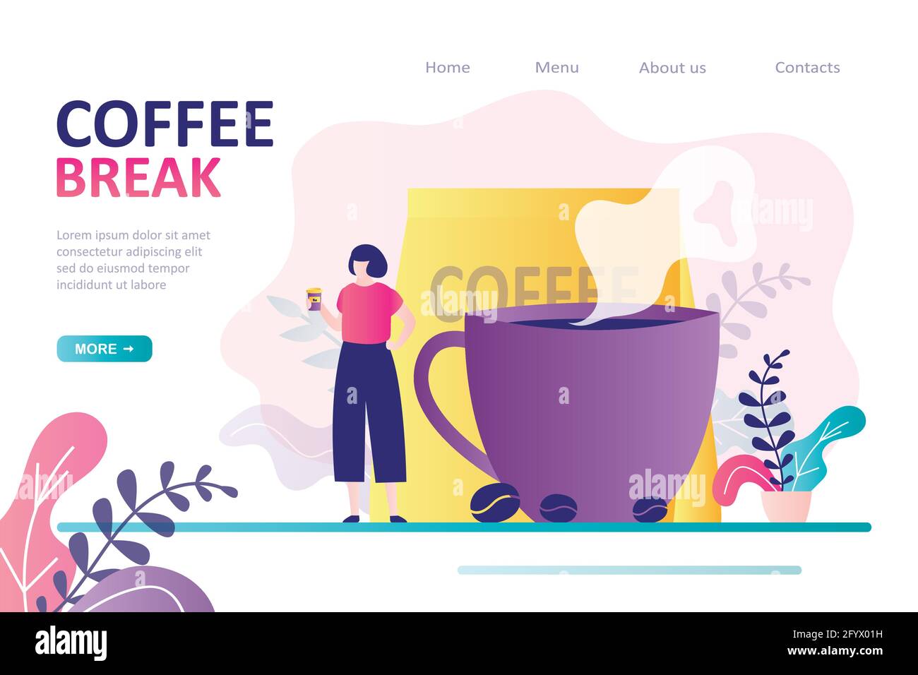 Business woman rest and drinks coffee on break. Employee relaxing on ...