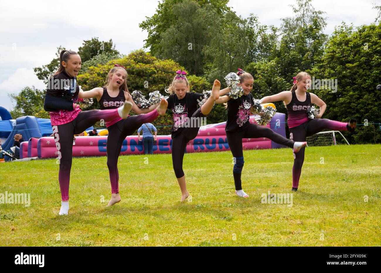Young girls at dancing display at the Rhu Gala, Scotland Stock Photo ...