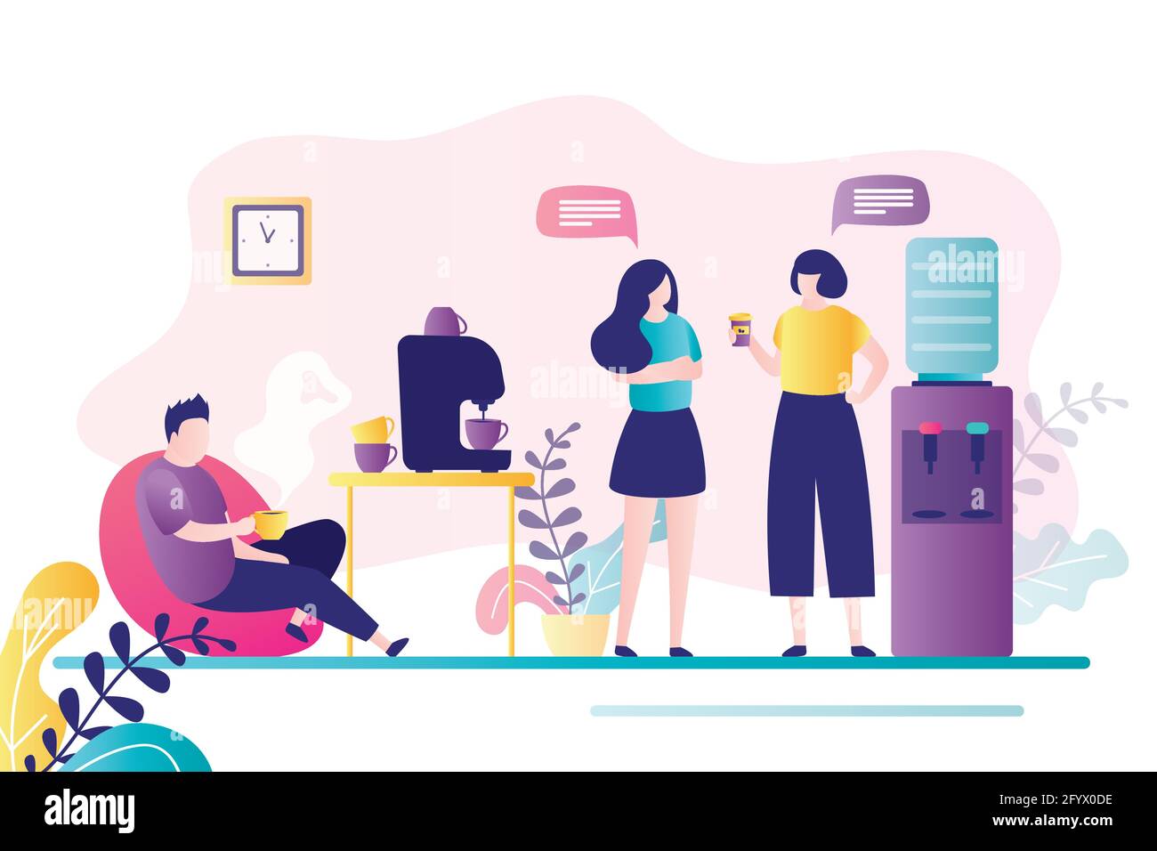 Business woman near table Stock Vector Images - Alamy